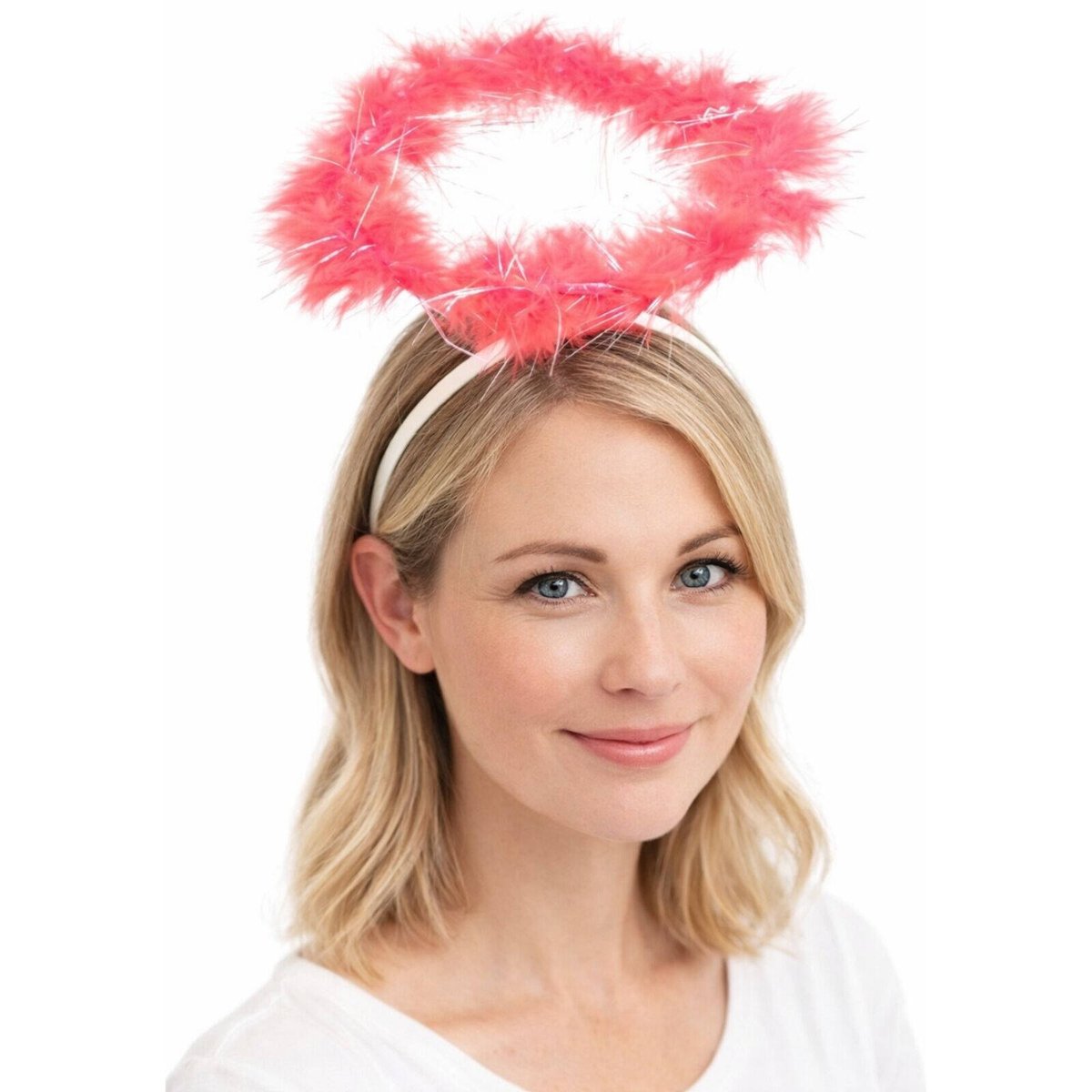 ANGEL HEADBAND Fairy Halo Hair Hoop Costume Dress Up Party Red ...