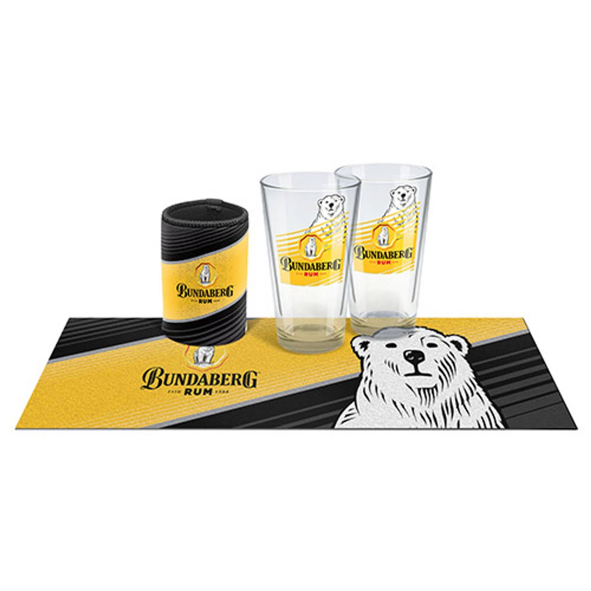 Bundy Bundaberg Rum Bar Runner Glasses Cooler Essentials Gift Pack ...