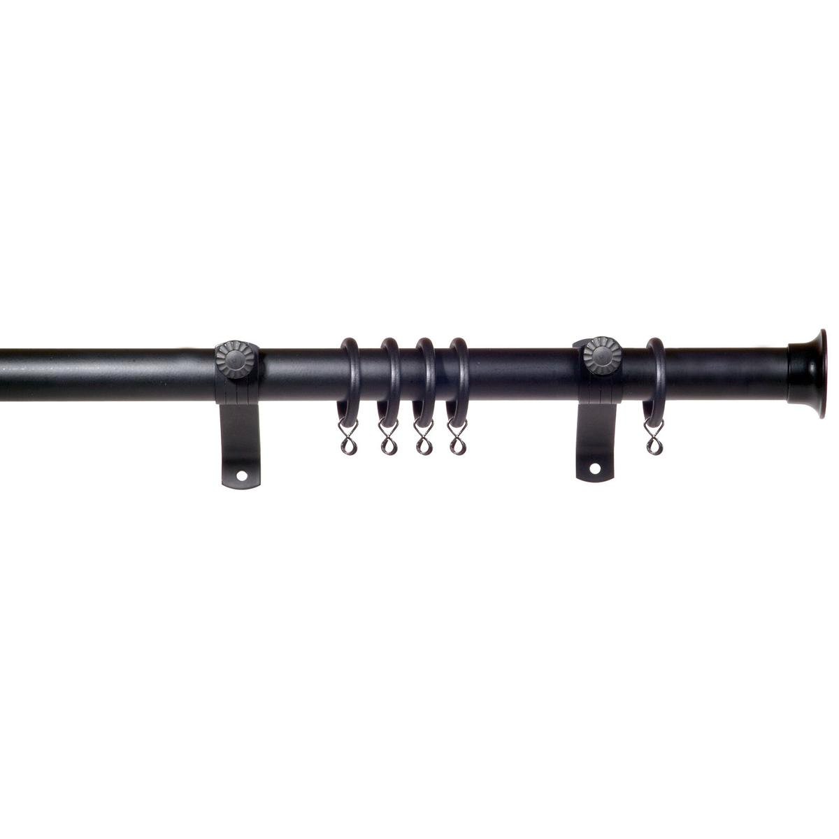 Windoware 25mm x 1m Wrought Iron Ring Rod with Rings and Bracket ...