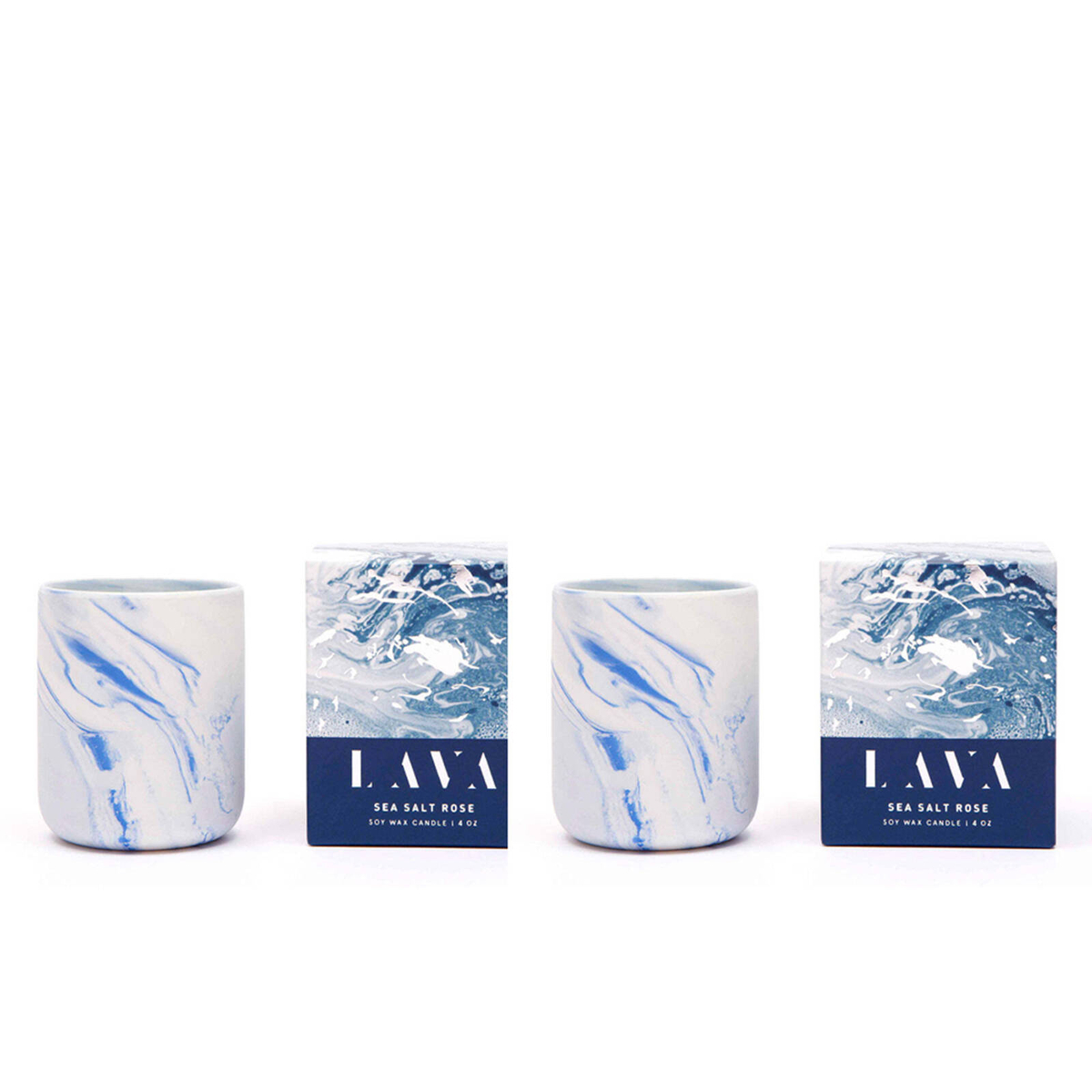 2PK Serenity Lava 130g Small Scented Soy Wax Candle - Sea Salt Rose ...