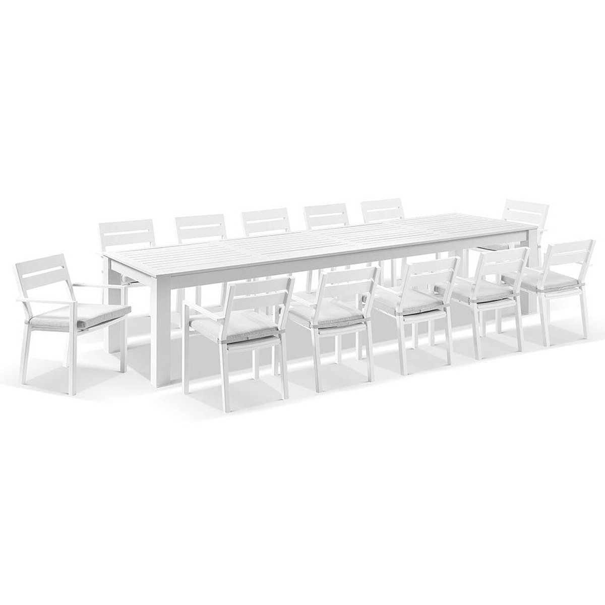 Santorini 12 Seater Outdoor Rectangle Aluminium Dining Table And Chairs ...