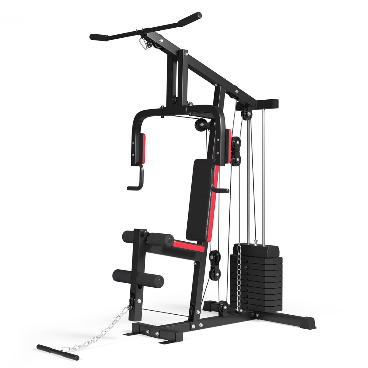 Costway Multi Home Gym Station Cable Machine Strength Fitness ...