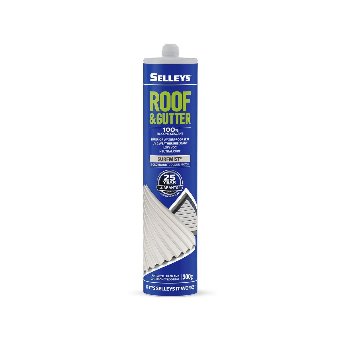 Selleys 300g Surfmist Roof And Gutter Silicone Waterproof Sealant ...