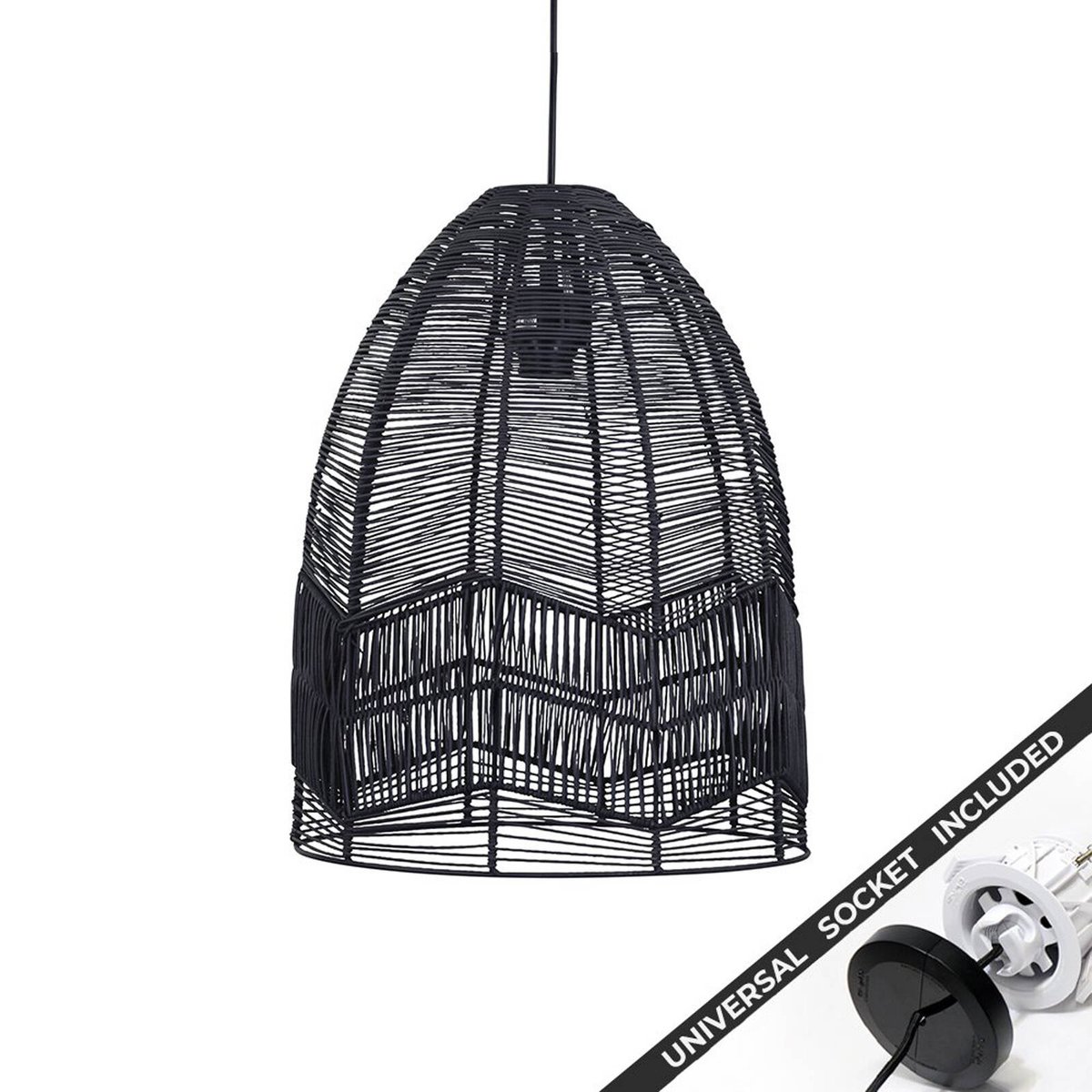 Snap Lighting Serang Rattan Cane Downlight to Pendant Light Conversion ...