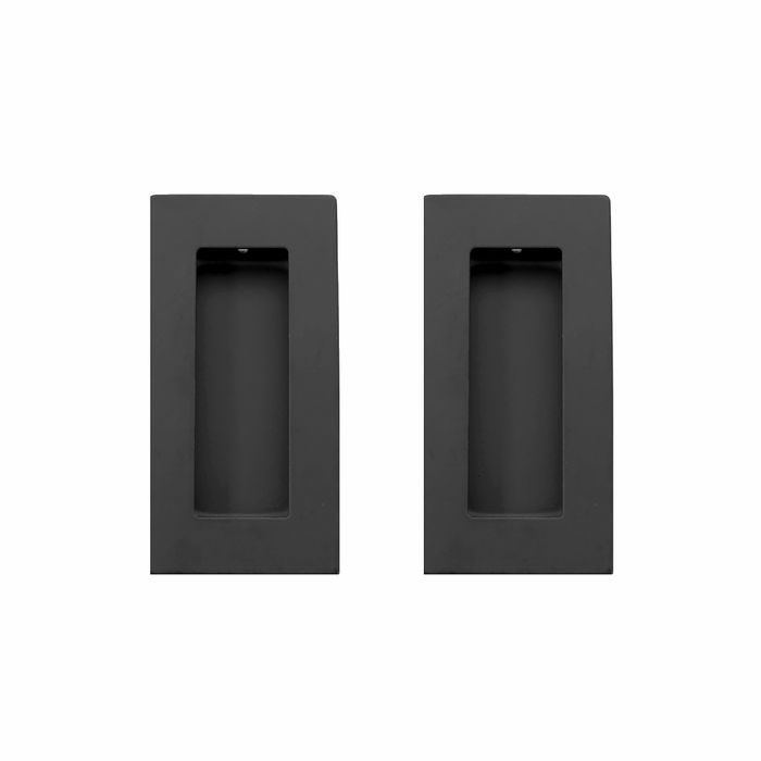 Delf 102mm Matte Black Square Flush Pull -2 Pack - Bunnings Australia