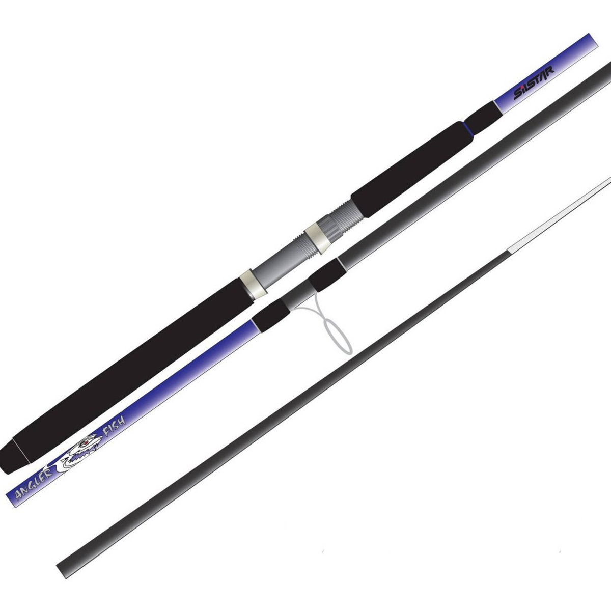 7ft Silstar Angler Fish 4-6kg 2 Piece Fishing Rod -Spin Rod with Solid ...