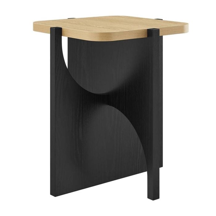 Chloe Side Table Modern Black and Oak - Bunnings Australia