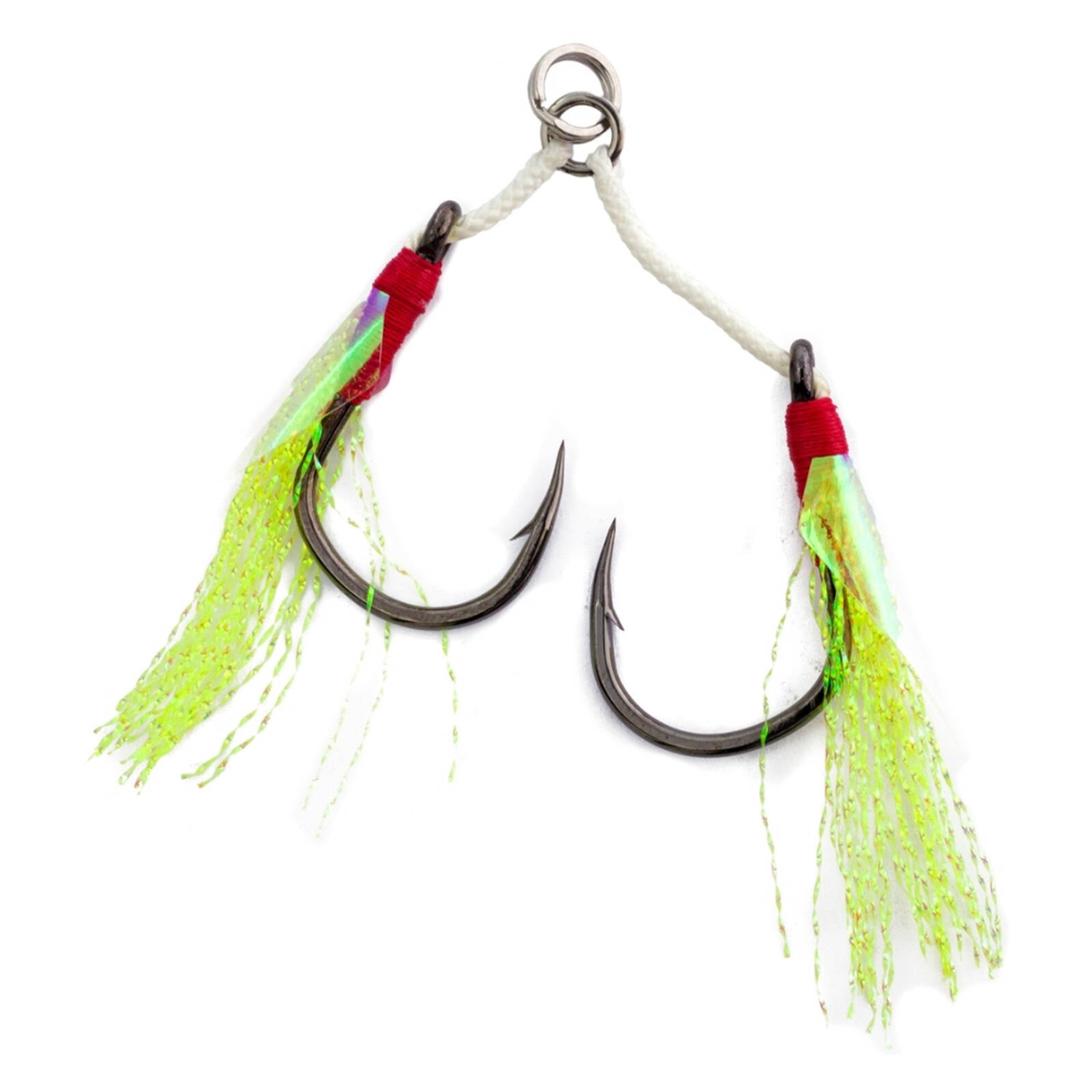 2 Pack Of Size 1/0 Mustad Light Jig Assist Hooks - Double Hook Fishing ...