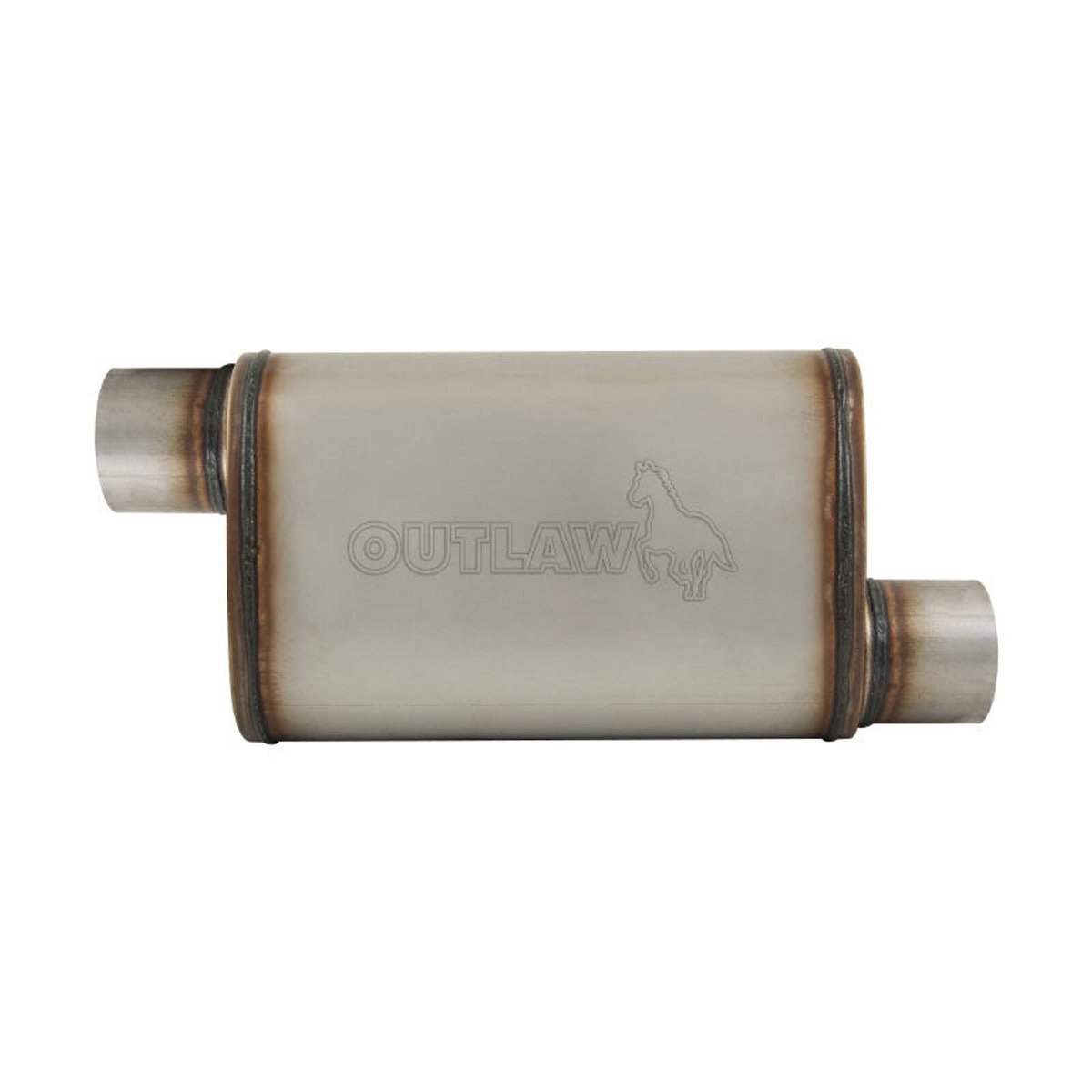 Outlaw T-409 Stainless Steel Straight Through Muffler, Single 3" Inlet ...