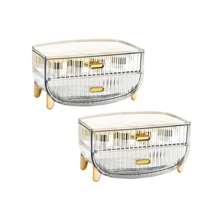 SOGA 2X 2 Tier Transparent Multifunctional Countertop Storage ...