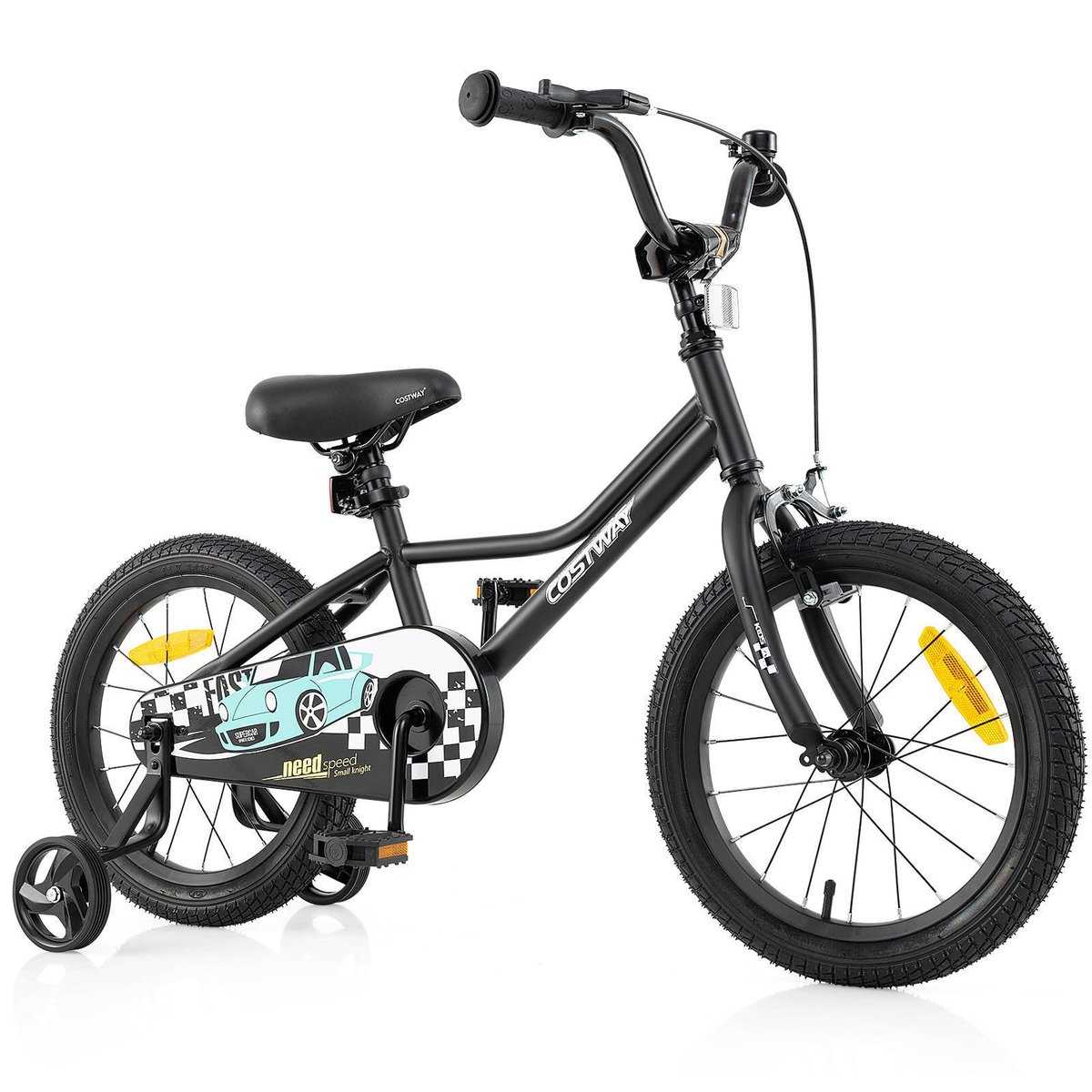 Costway 40cm Kids Bicycle Bike for 3-8 Years Old Boys & Girls Black ...