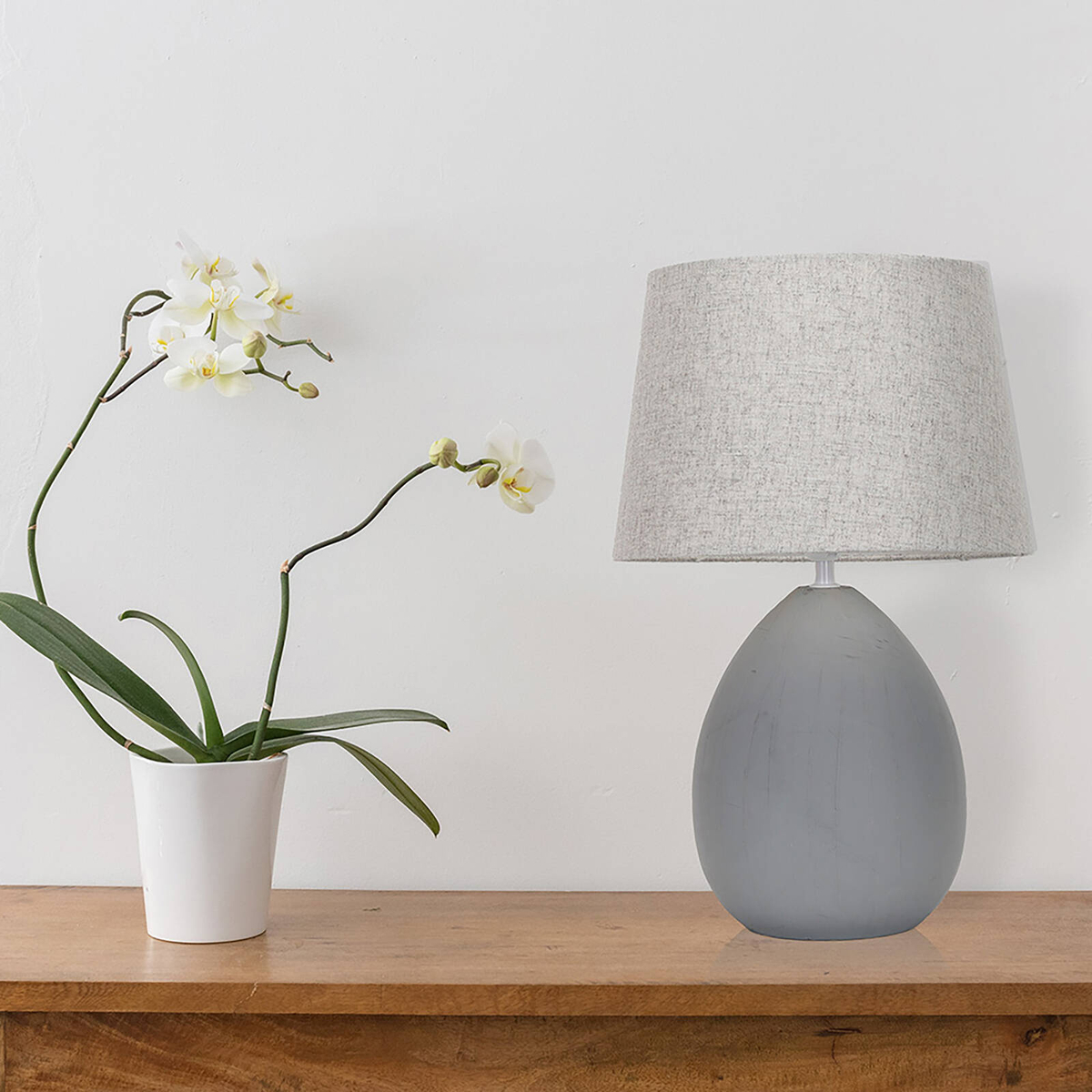 Vencha Bev Table lamp-Grey - Bunnings Australia