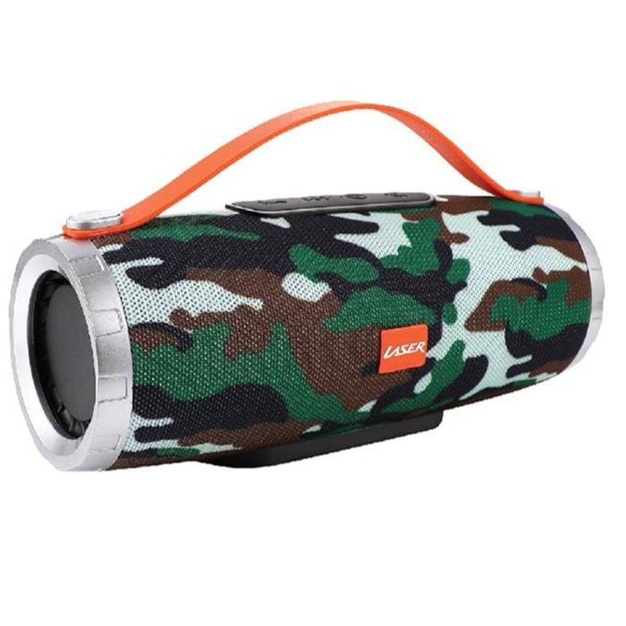 Laser Wireless Bluetooth Tube Party Speaker with Carry Handle - Camo ...