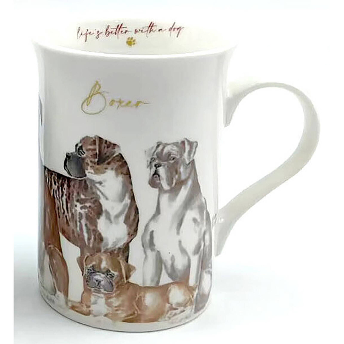 Muddy Paws Boxer Mug 360ml New Bone China Novelty/Keepsake - Bunnings ...