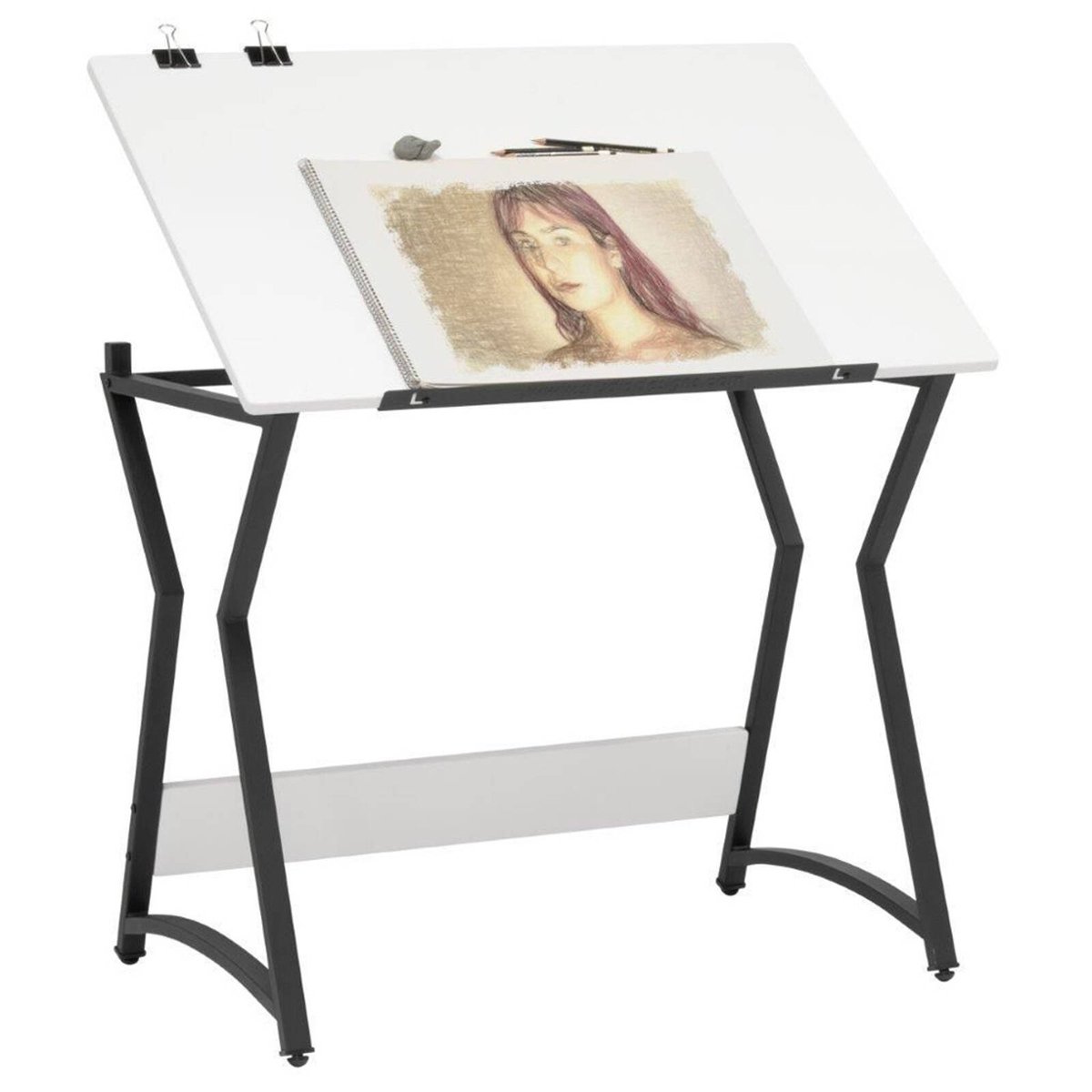 Artfusion Steel Hourglass Drawing Table Creative Workstation 91x60cm ...