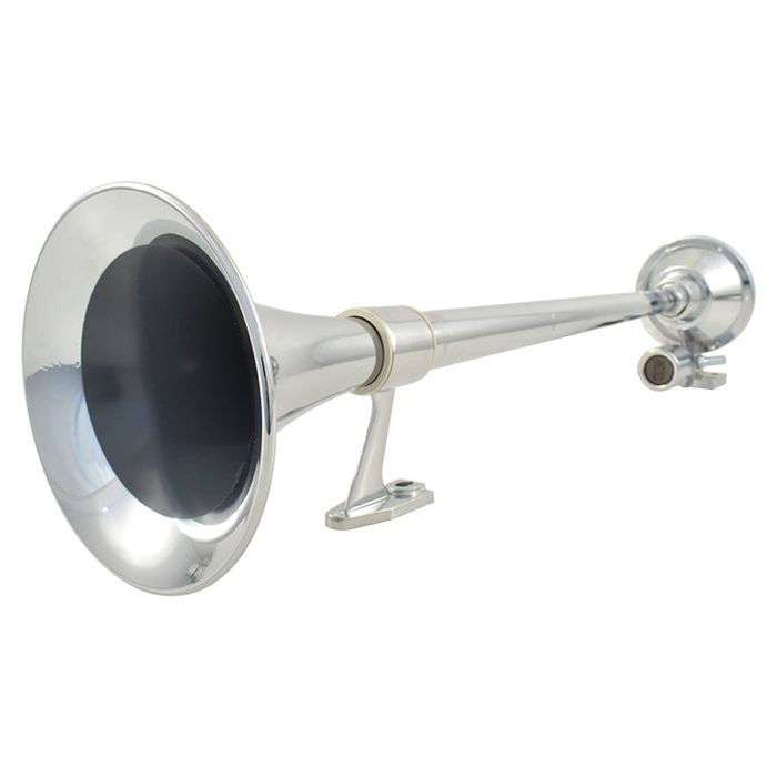 Chrome Single Round Trumpet Air Horn 630mm Long 12V/24V, Loud Truck ...