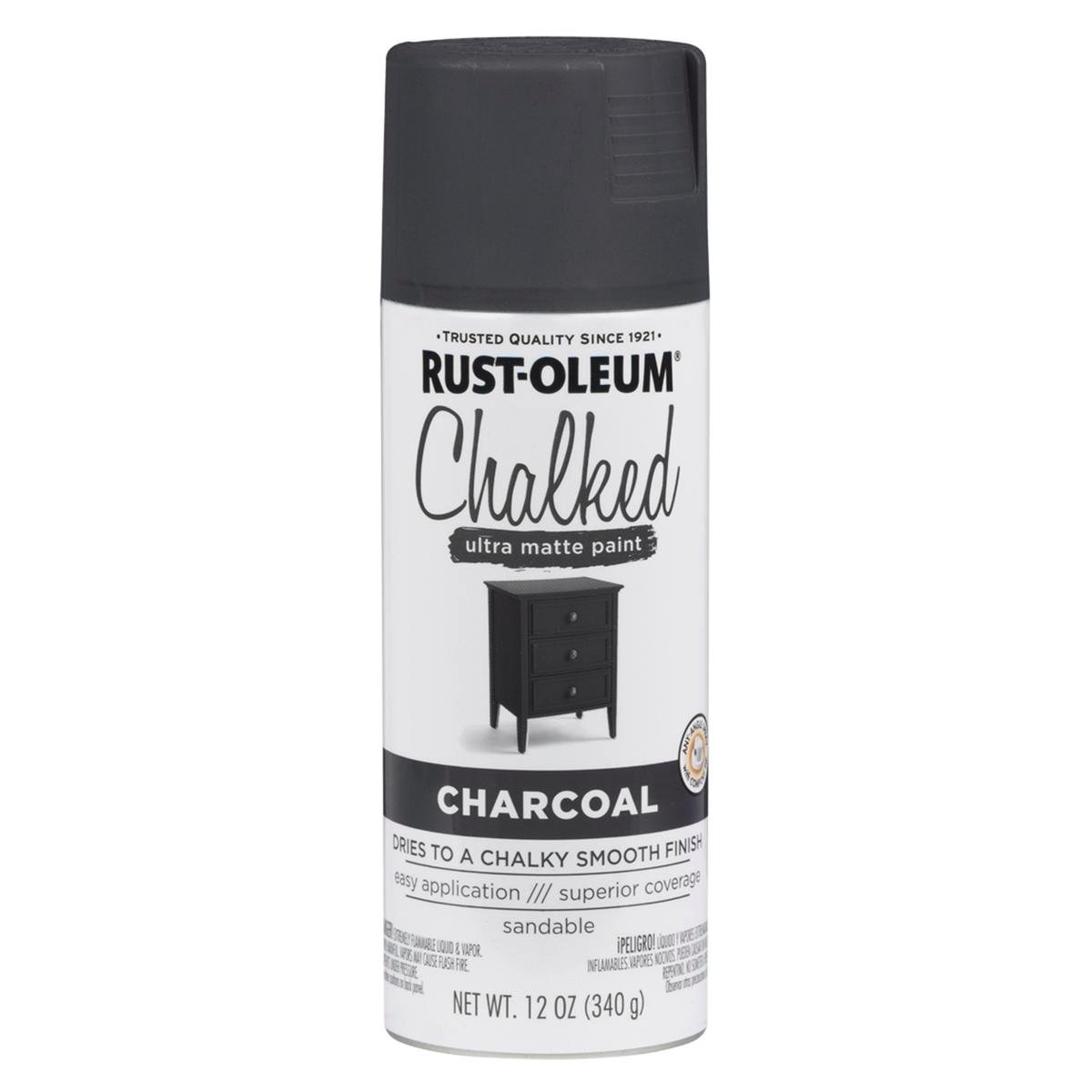 Rust-Oleum 340g Chalked Ultra Matt Charcoal Spray Paint - Bunnings New ...