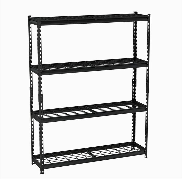 Craftright 1200 x 1527 x 310mm Black 4 Tier Metal Wire Shelving Unit ...