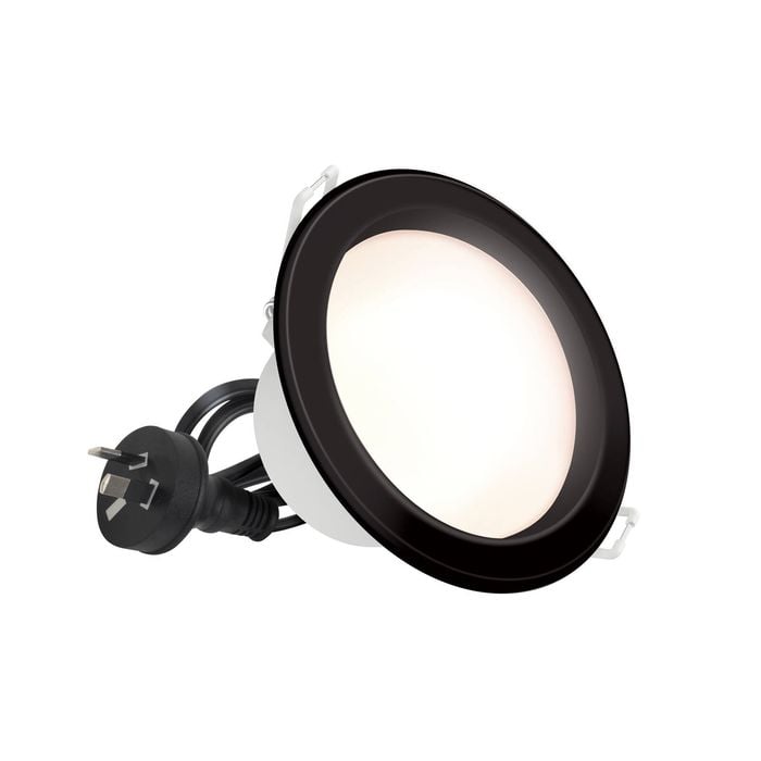 HPM Alina LED 7W 770lm Tri-Colour Recessed Downlight 90mm Black ...