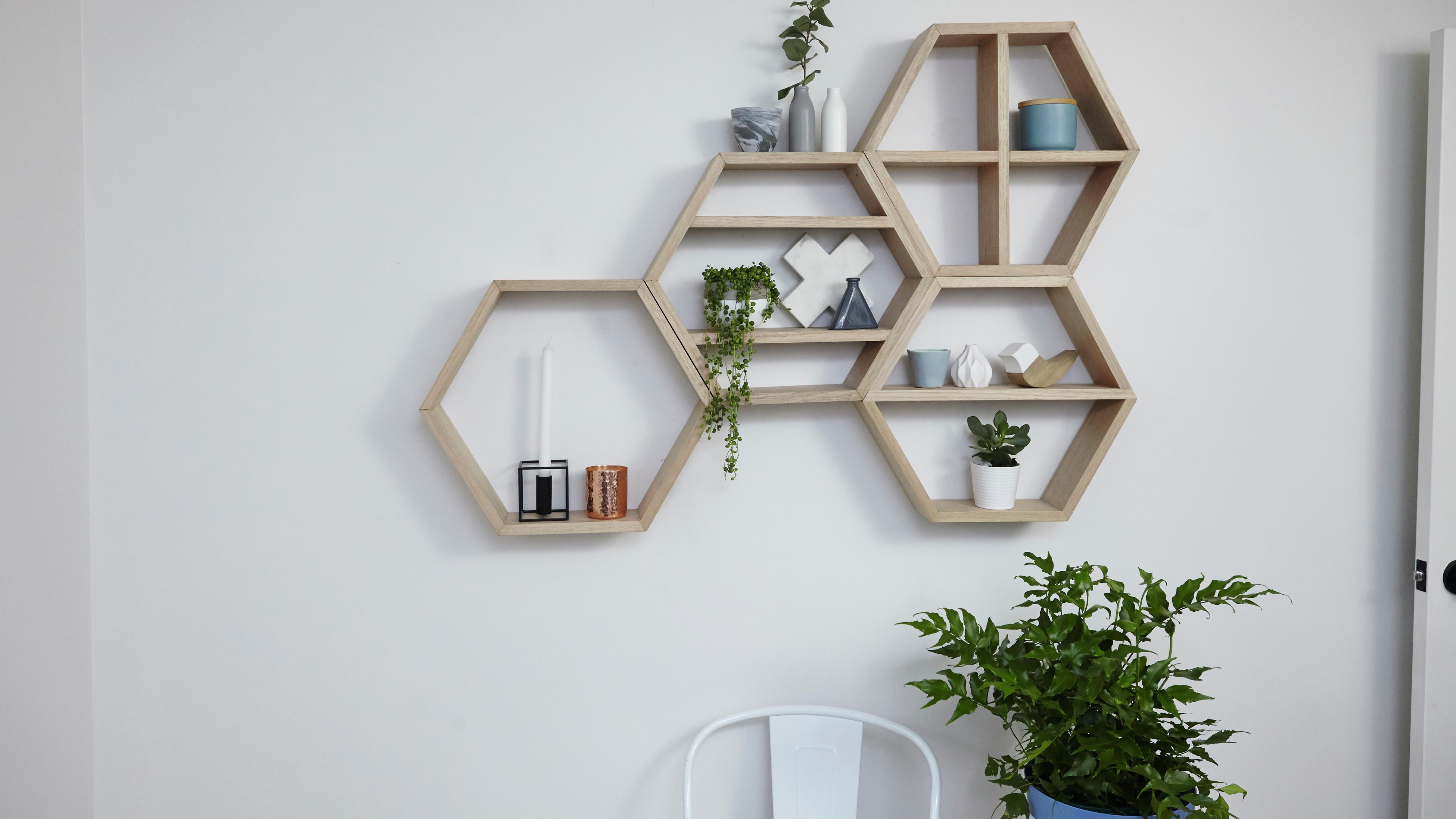 How To Make D.I.Y. Honeycomb Floating Wall Shelves Bunnings Australia