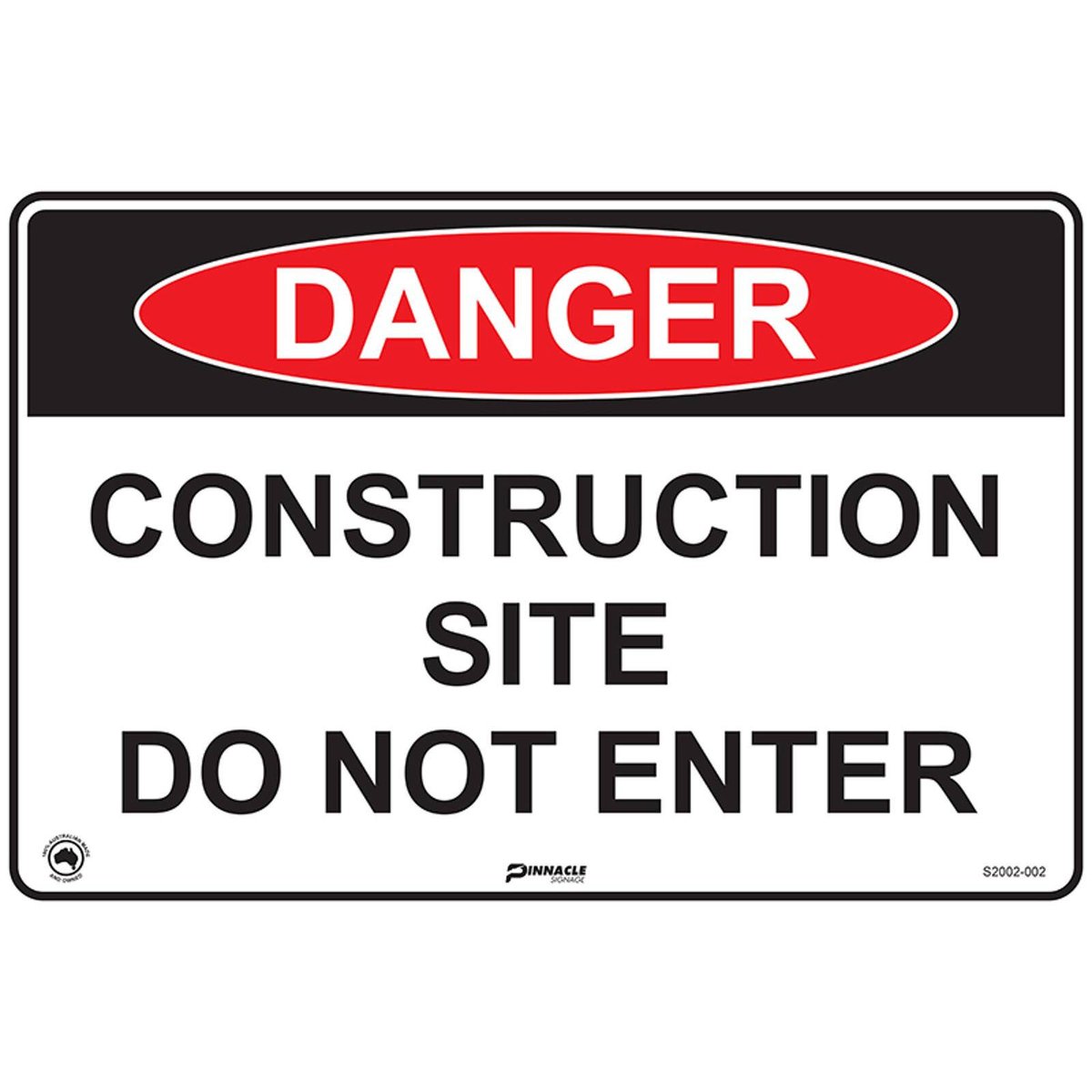 Pinnacle 600 x 400mm Metal Danger Construction Site Do Not Enter Sign ...