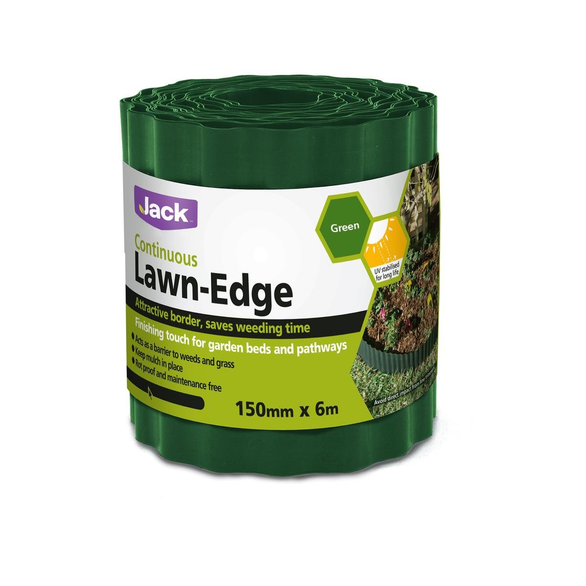 Jack 150mm x 6m Green Corrugated Continuous Lawn Edge - Bunnings New ...