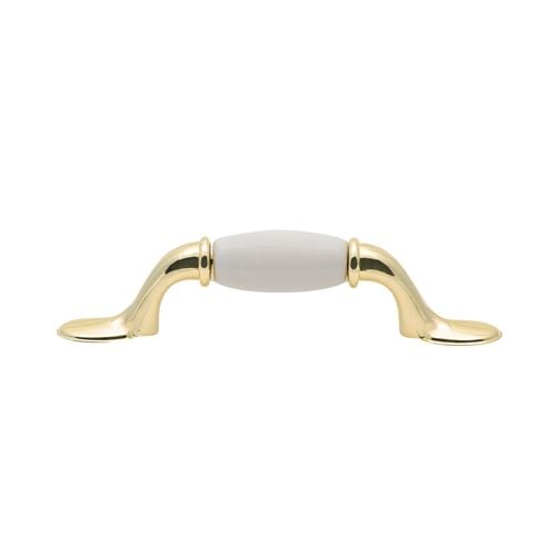 Prestige 76mm White Ceramic / Gold Plated Metal Handle - Bunnings Australia