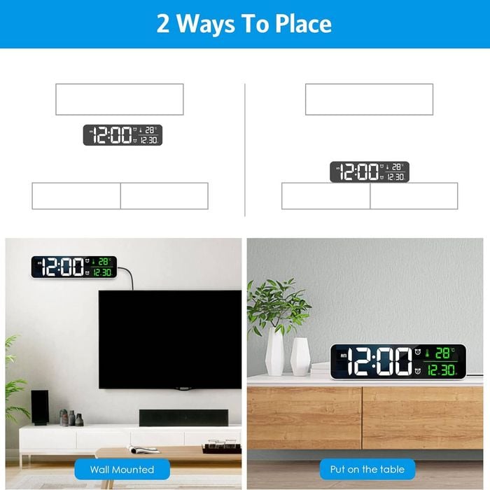 Digital Wall Clock Large LED Display - Bunnings Australia