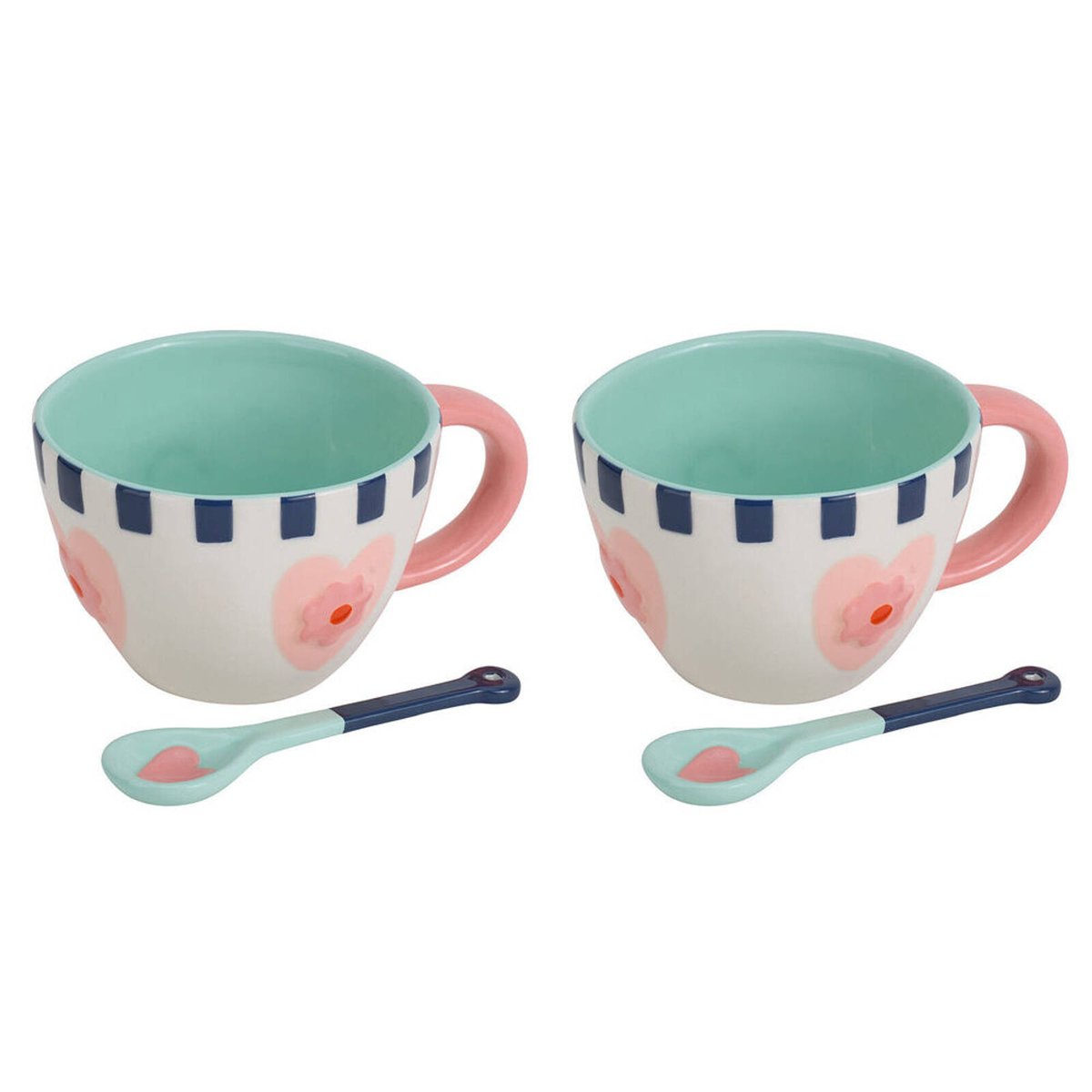 2PK Annabel Trends Ceramic Cup of Love Drink Coffee Mug & Spoon Set ...