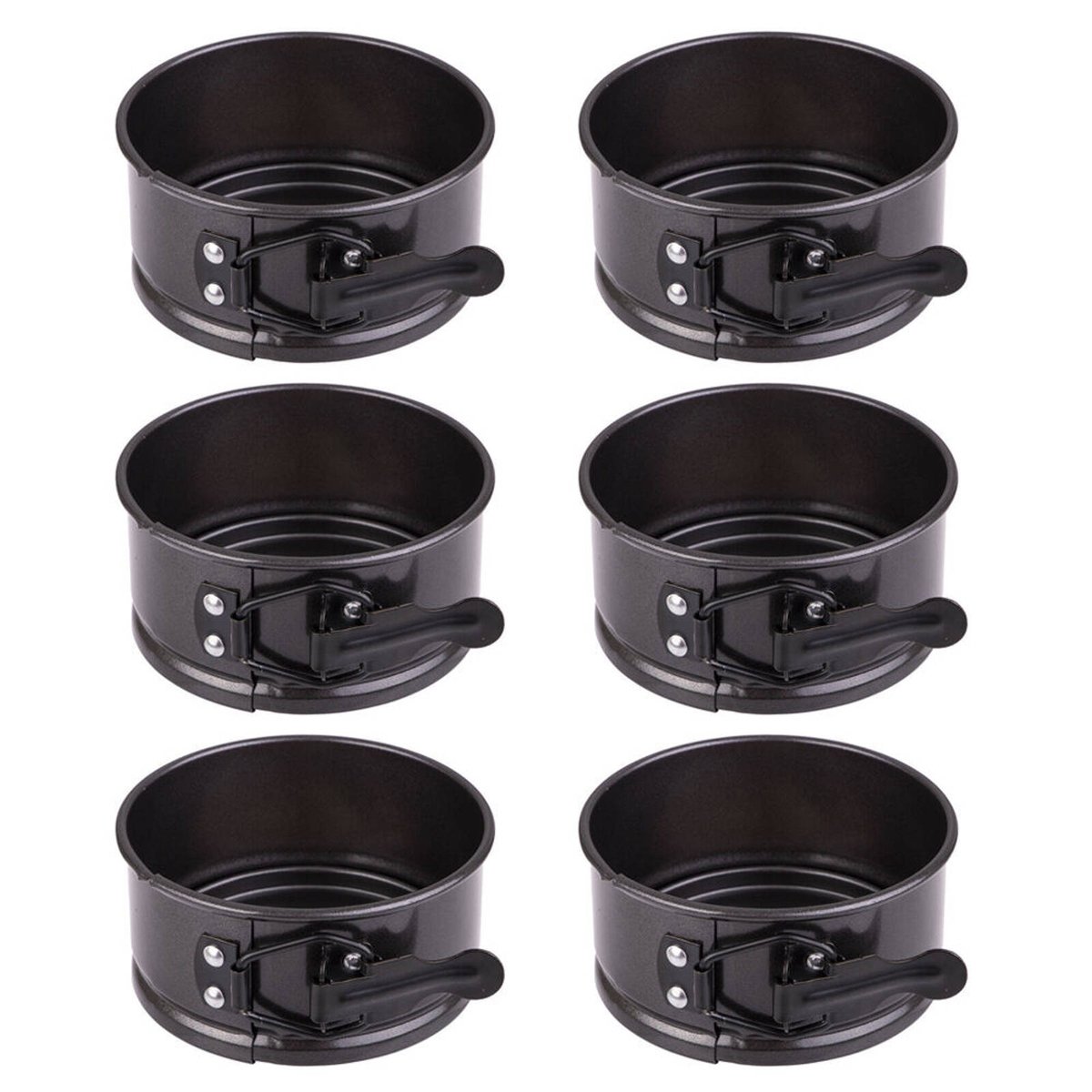 6PK Daily Bake Non-Stick Mini Springform Cake Pan Bakeware 10x4.5cm ...