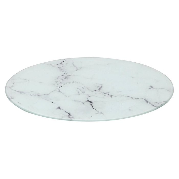 Round Glass Chopping Board - 30cm - Marble - By Harbour Housewares ...