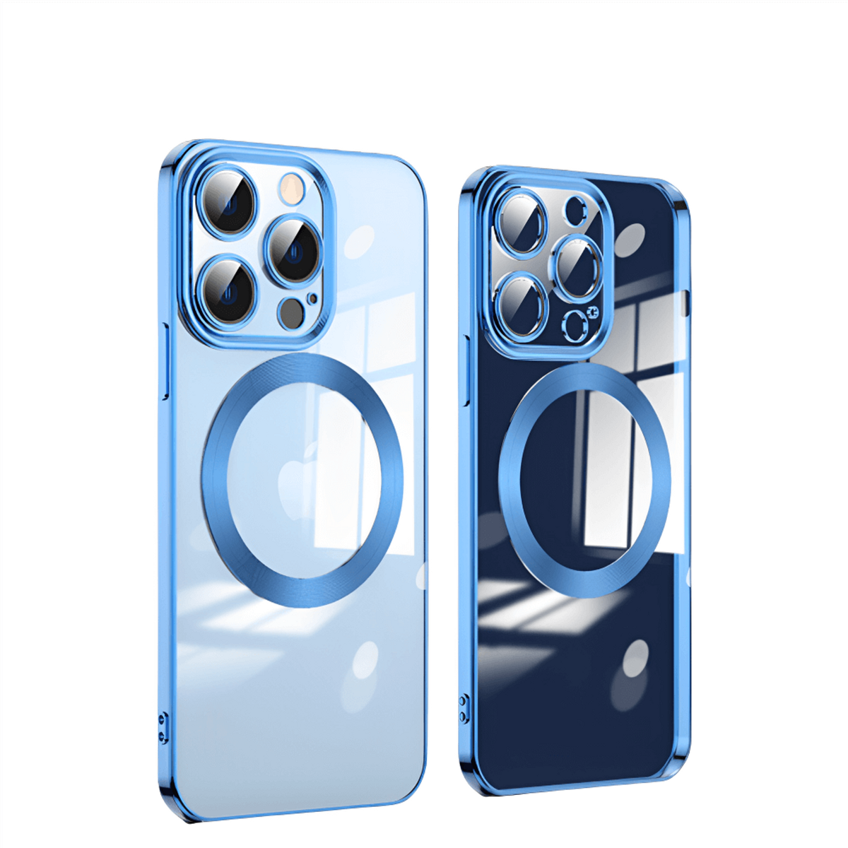 Magsafe TPU Case 14 Pro Circle Dark Blue Case Shockproof Cover ...
