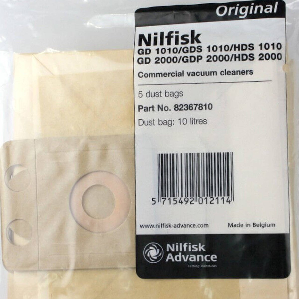 5 x Nilfisk GD1000, GD1010, GD2000 Vacuum Cleaner Bags (82367810 ...