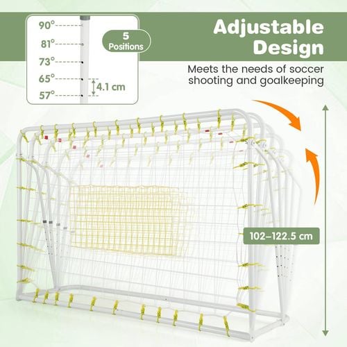 Costway 2-in-1 Kids Soccer Goal Adjustable Football Rebounder Net ...