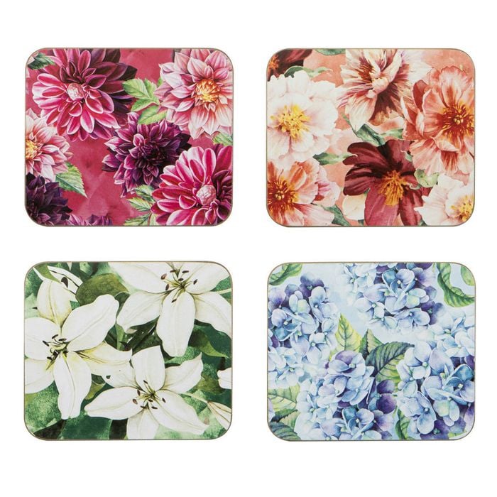 Ashdene Bold Blooms Assorted Set of 4 Coasters - Bunnings Australia