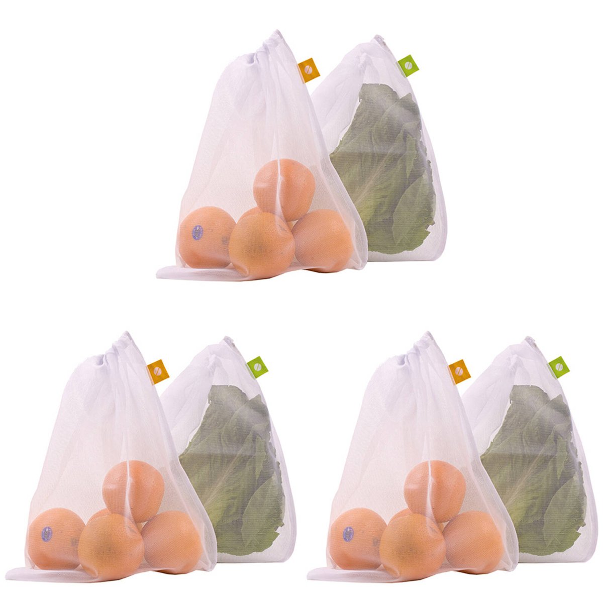 3x 5pc Appetito Mesh Produce Bags Home Kitchen Food Organiser ...