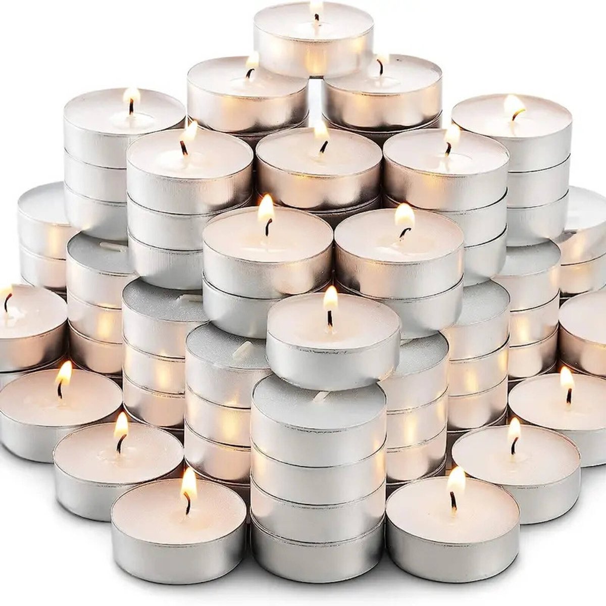 600pcs TEA LIGHT CANDLES 4 Hour Burn Tealight Wedding Smokeless Crystal ...