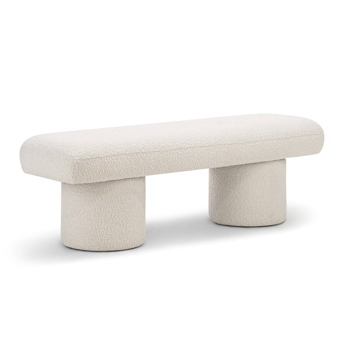 Nico 120cm Cream Boucle Bench Seat - Bunnings Australia