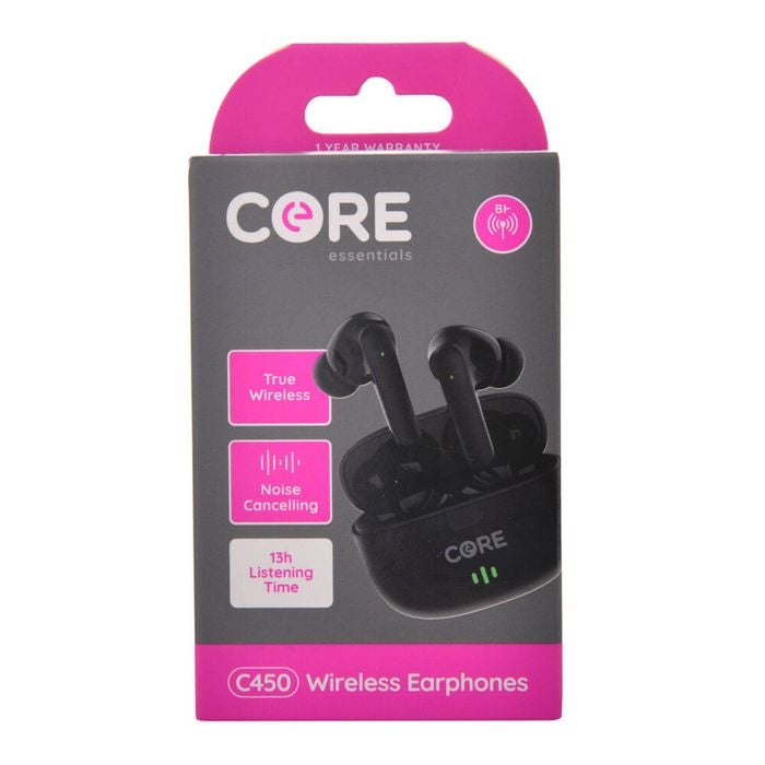 Core Essentials C450 In-Ear Wireless Earphones/Earbuds - Black ...