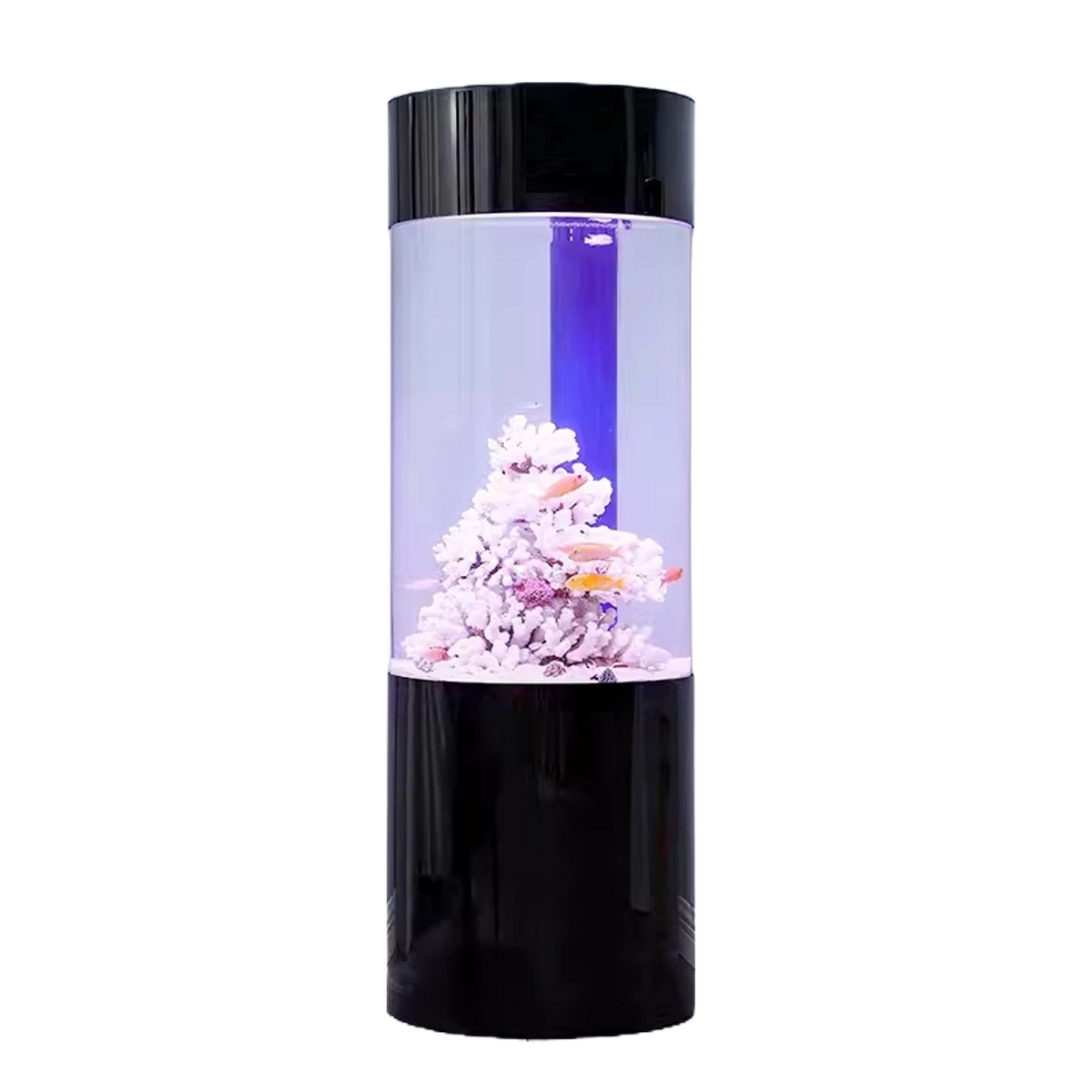150L Cylinder Acrylic Aquarium Tower Fish Tank White/Black - Bunnings ...