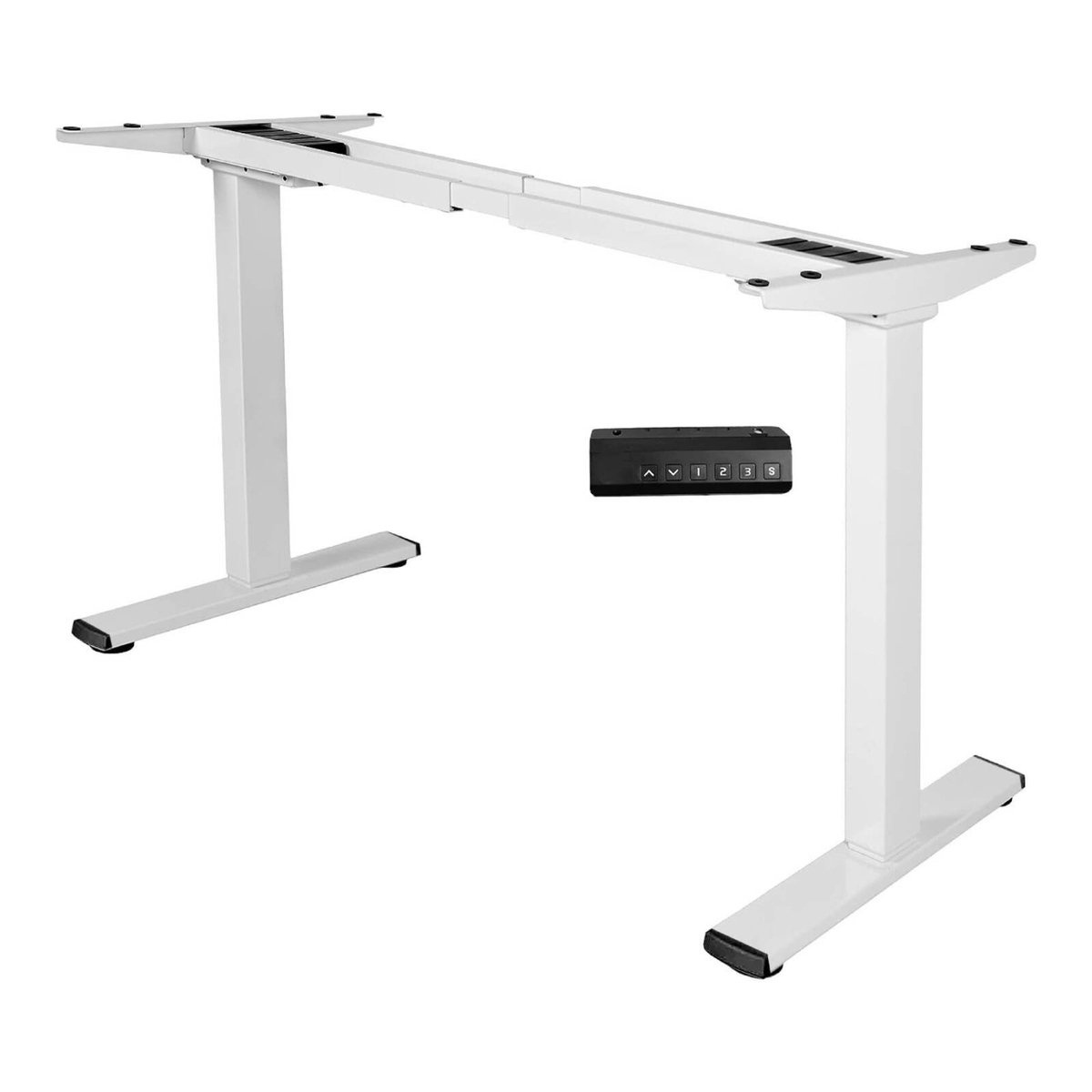 Forge Dual Sit Stand Desk Frame - (3 Stage, White) - Bunnings Australia