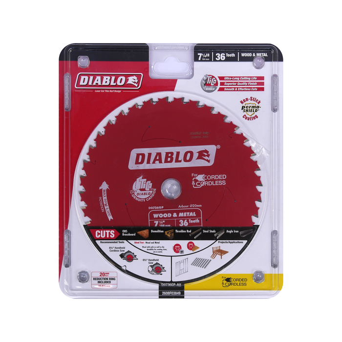 Diablo 184mm 36T Wood Metal Carbide Saw Blade
