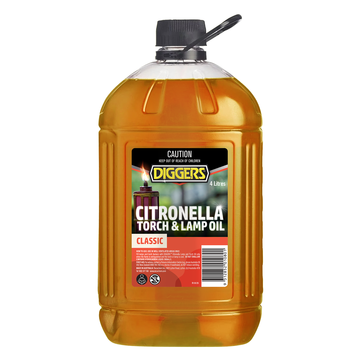 DIGGERS 4L Classic Citronella Torch And Lamp Oil - Bunnings Australia