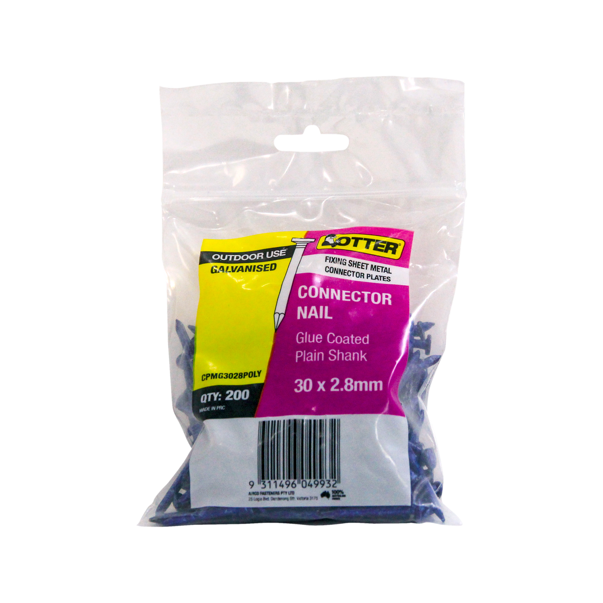 Otter 30 x 2.8mm Galvanised Nails Bracket Connector - 200 Pack ...