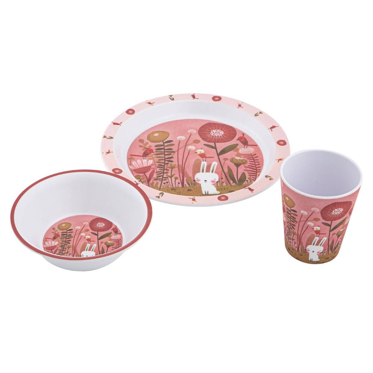 3pc Ashdene Playful Bunnies Garden Kids Dining Dinnerware Set ...