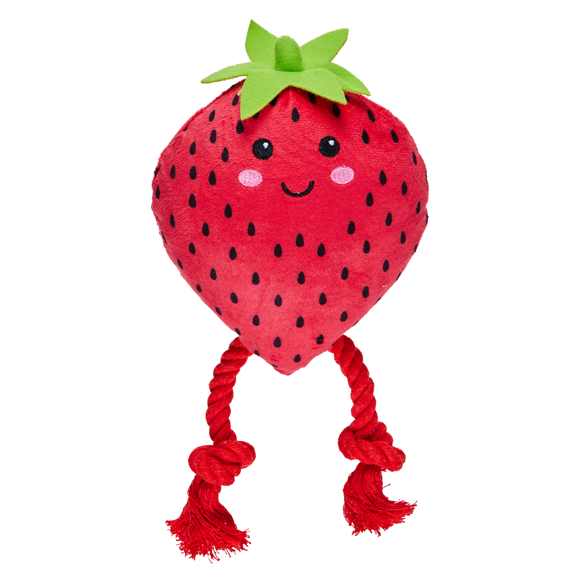 Happy Tails Plush Strawberry With Rope - Bunnings Australia