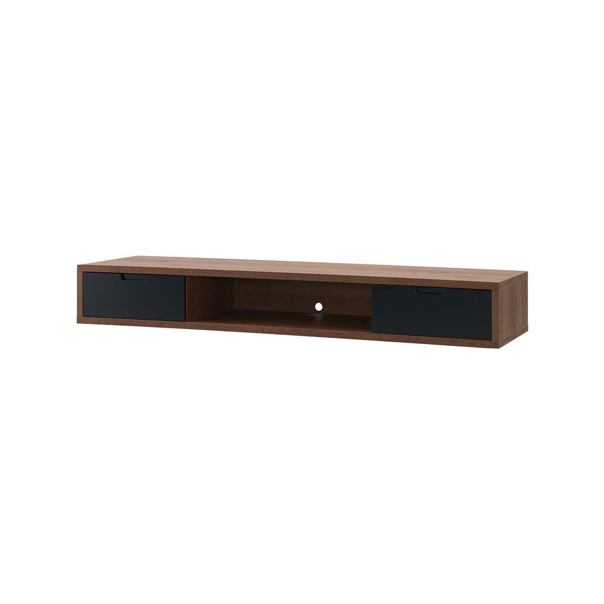 Criterion 2000mm Dark Oak/black Wall Mount Entertainment Unit, Tv ...