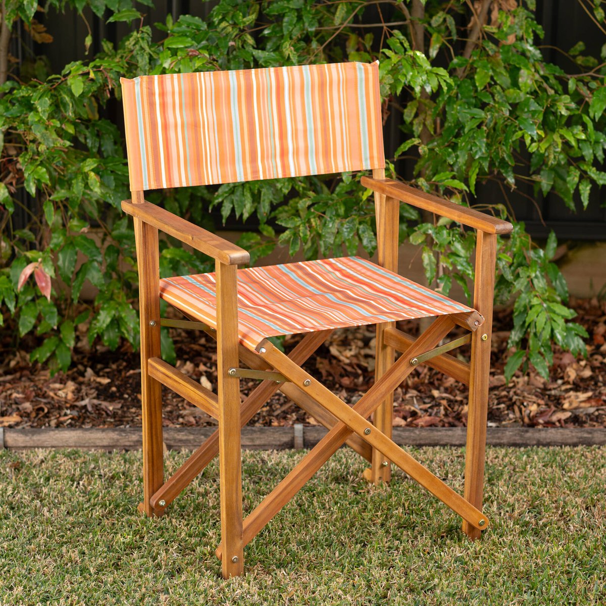 Marquee Timber Director's Chair - Multi Stripe - Bunnings Australia