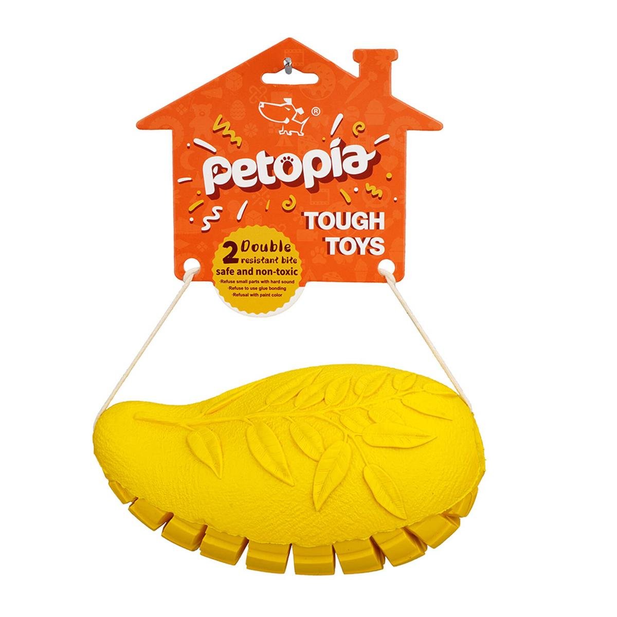Petopia Ultra Tough 16cm Rubber Mango Magic Dog Toy Large - Yellow - Bunnings Australia