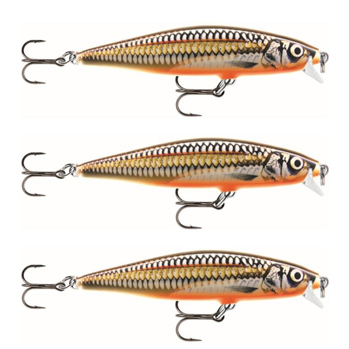 3x Rapala 8cm Flat Rap Floating Shallow Diving Fishing Lures - Seluang ...